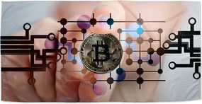Sablio Ručník Bitcoin - 30x50 cm