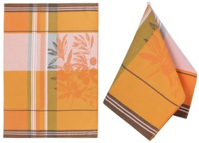 Bellatex Kuchyňská utěrka 1 ks 50x70 cm Oliva Oranžová,Hnědá