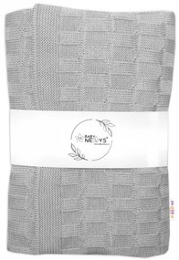 Luxusní bavlněná pletená deka, dečka CUBE, 80 x 100 cm - šedá