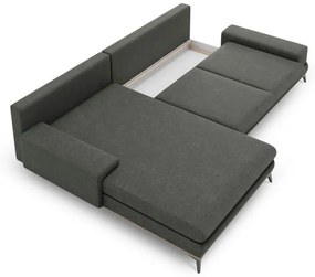 Tmavě šedá rozkládací rohová pohovka Windsor &amp; Co Sofas Planet, levý roh