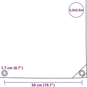 vidaXL Plachta 2,5 x 3,5 m 650 g/m² [144911] Barva: Bílá