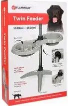 Flamingo SUVI šedá 1100ml a 1500ml / Stojan + 2 misky pro psa