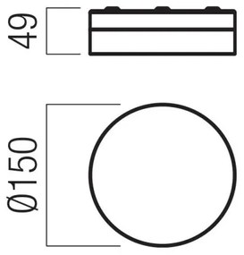 Redo 01-3733 - LED Stropní svítidlo FRISBI LED/8W/230V IP44 černá