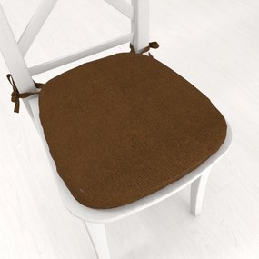 Biante Oblý podsedák z imitace broušené kůže Alcantara ALC-017 Hnědá rezavá - 39x37x3 cm