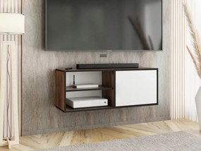 TV skříňka EDI 2 dub Craft zlatý + bílý otevřená TV skříňka s policí