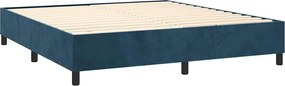 Box spring postel s matrací tmavě modrá 160x200 cm samet 3138095