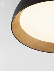 LED stmívatelné černo-dřevěné moderní stropní svítidlo Sigi