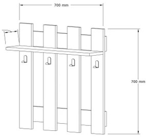 Nástěnný věšák CARINA 70x70 cm bílá