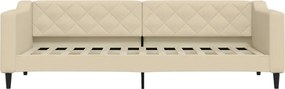 Válenda s přistýlkou a zásuvkami krémová 80 x 200 cm textil 3197461