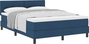Postel s boxspringem s čelo Modrá 140 x 200 cm textil 3338698