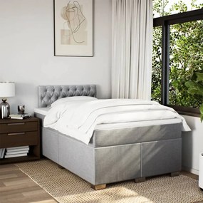 Box spring postel s matrací světle šedá 120x190 cm textil 3288134
