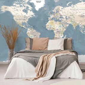 Samolepící tapeta stylová vintage mapa světa - 300x200 cm