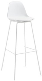 OnaDnes -20% Bílá koženková barová židle Kave Home Brighter 75 cm