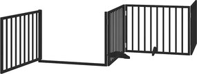 Zábrana pro psy s dvířky skládací 6 panelů černá 480 cm topol 3155569