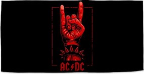 Sablio Ručník ACDC Červená ruka - 70x140 cm