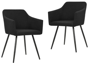 323099 vidaXL Dining Chairs 2 pcs Black Fabric
