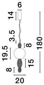 Závěsné LED svítidlo NOVA LUCE ORBIE 12W 3000K keramika a sklo 9009152