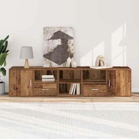Rohová skříňka old wood 200 x 40 x 45 cm kompozitní dřevo 3307835