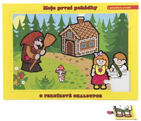 Teddies Puzzle deskové O Perníkové Chaloupce 26x17cm 24 dílků Moje první pohádky