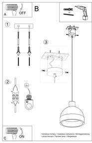 Závěsné svítidlo Damaso, 1x betonové stínítko