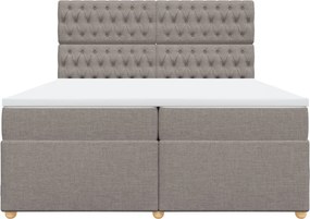 Box spring postel s matrací taupe 200x200 cm textil 3293698
