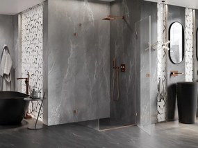 Mexen Lunar-B L výklopný sprchový kout pravý 90 x 90 cm, čiré sklo, měděná matná, 832L-090-090-65-00-P
