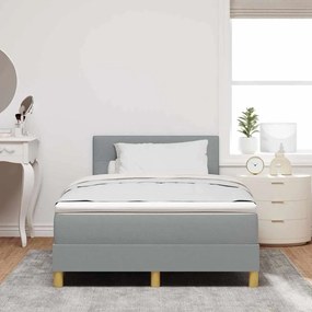 Postel s boxspringem s čelo Světle šedá 120 x 190 cm textil 3338902