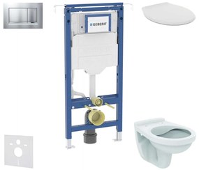 Geberit Duofix - Set předstěnové instalace, klozet Alpha se sedátkem, tlačítko Sigma20, chrom mat/chrom SANI11CD2104