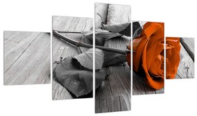 Obraz oranžové růže (125x70 cm)