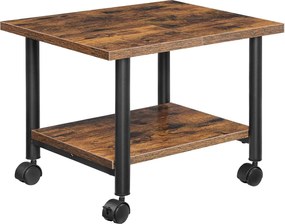 Pojízdný kancelářský regál Vasagle Ferano 48,5 cm černý/hnědý