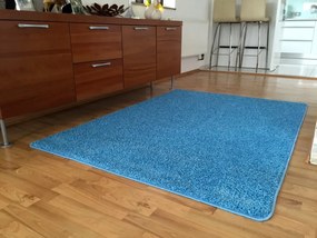 Vopi | Kusový koberec Color shaggy modrý - Kytka 120 cm průměr