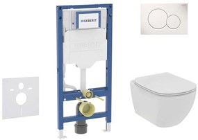 Geberit Duofix - Set předstěnové instalace, klozetu Tesi a sedátka softclose, tlačítko Sigma01, alpská bílá SANI11CD3108