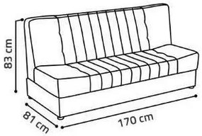 DABEK MEBLE WANILA MINI pohovka šedá 170 x 83 x 81 cm