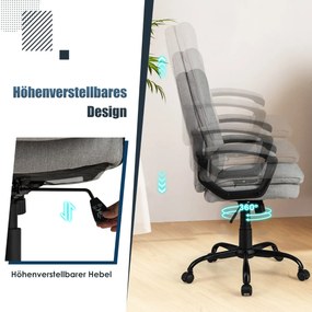 Costway Ergonomická kancelářská židle s područkami a kolečky Výškově