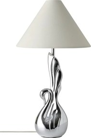 Bílá/ve stříbrné barvě stolní lampa z polyresinu (výška 53 cm) Swan – Ellos Home