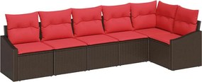 Set pohovek 6 ks Hnědá polyratan 3346744
