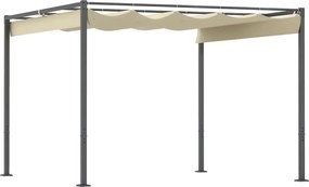 Pergola Outsunny přibližně 3x3m s magnetickou podložkou, kovový zahradní altán s nastavitelnou střechou, volně stojící, UV ochrana 30+, pro terasu a z