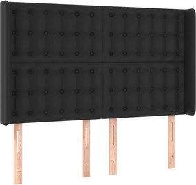 Box spring postel s matrací a LED černá 140x200 cm umělá kůže 3139385