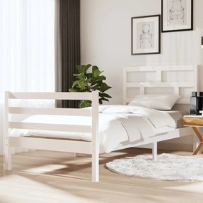 vidaXL Rám postele 90 x 190 cm Single masivní dřevo [3101252] Barva: Bílá