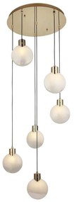 Závěsné svítidlo Vekmo, Ø 48 cm, zlaté, 6 světelných zdrojů
