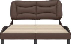 Rám postele bez matrace Hvar hnědý 120x200 cm umělá kůže 3207990