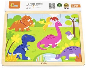 Lamps Dřevěné puzzle 16 dílků dinosauři