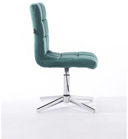 Velurová židle na čtyřramenné podstavě TOLEDO - zelená