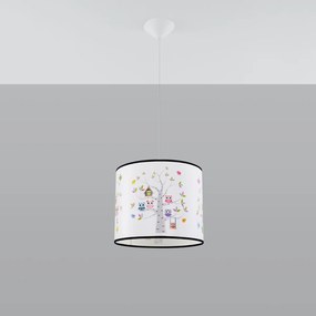 Dětské závěsné svítidlo Owls, 1x plastové stínítko se vzorem, (fi 30cm)