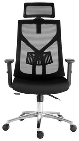 Kancelářská ergonomická židle UNI — černá, nosnost 150 kg