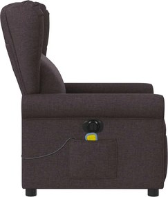 Elektrické masážní polohovací křeslo tmavě hnědé textil 3303369