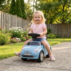 AIYAPLAY jezdítko pro děti 12-36 měsíců, Fiat licence s hudbou, klaksonem a úložným prostorem pod sedadlem z PP, modré