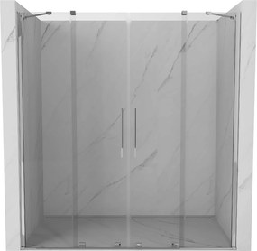 Mexen Velar Duo, posuvné dveře do otvoru 200x200 cm, 8mm čiré sklo, chromový profil, 871-200-000-02-01