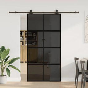 Posuvné dveře s kováním 102,5x205 cm tvrzeného sklo a hliník 3333024
