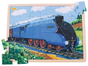Bigjigs Toys Dřevěné puzzle historický vlak Mallard 35 dílků